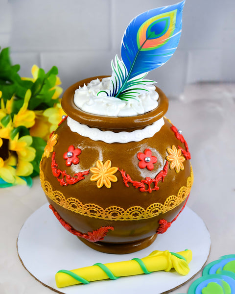 Order Dahi Handi Theme Cake Online - Delicious and Festive Design ...